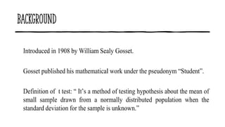 T TEST SLIDES PPT PRESENTATIONS STATATICS | PPT