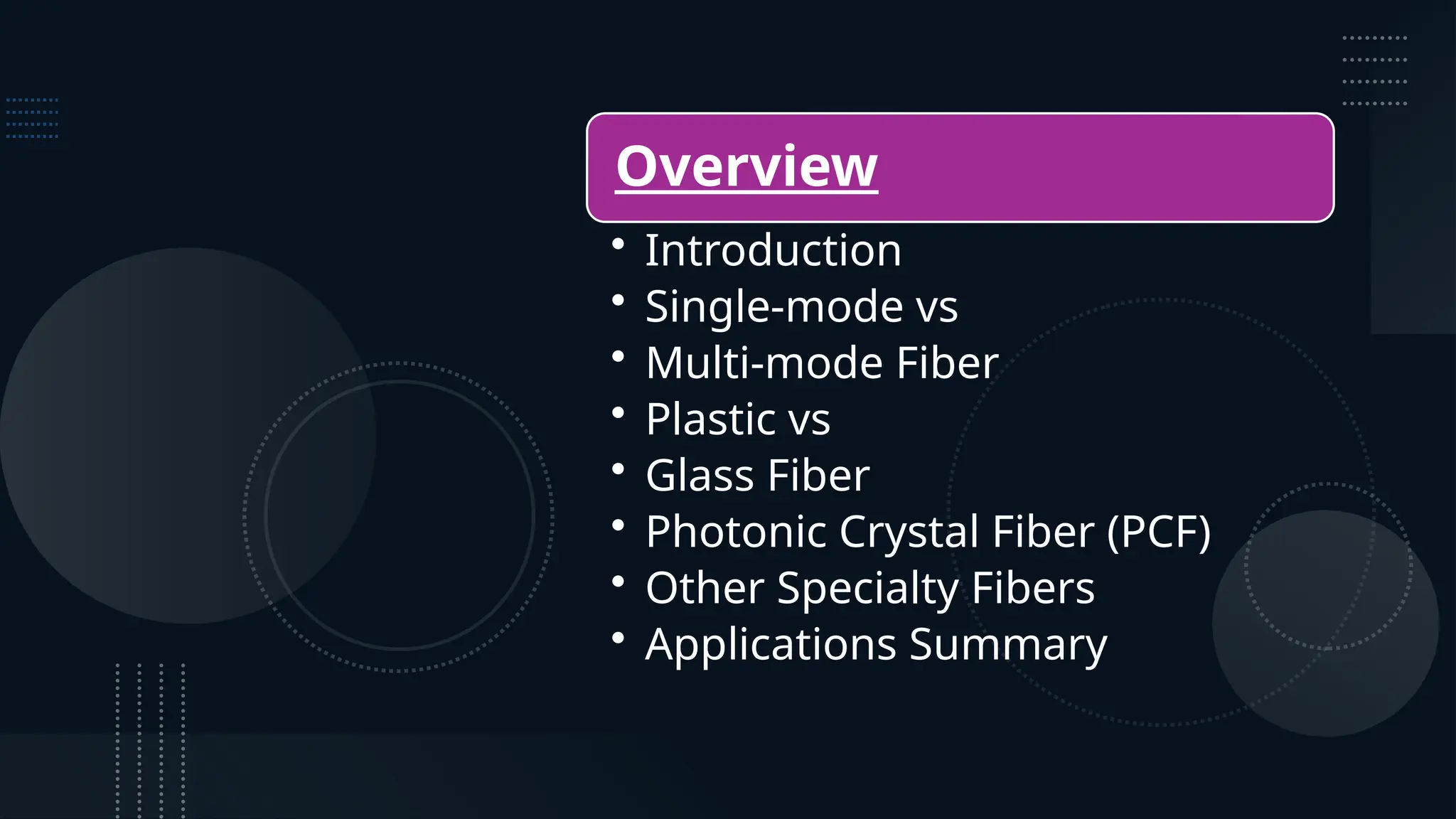 Types of Optical fiber and their applications | PPTX