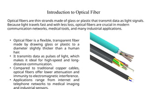 Types of Optical fiber and their applications | PPTX
