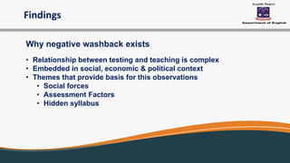 Teaching English to the Test: Why Does Negative Washback Exist within ...