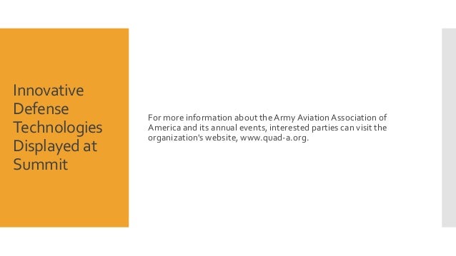 Innovative Defense Technologies Displayed at Summit