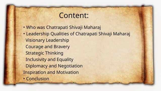 Chatrapati Shivaji Maharaj -The Great Indian leader | PPTX