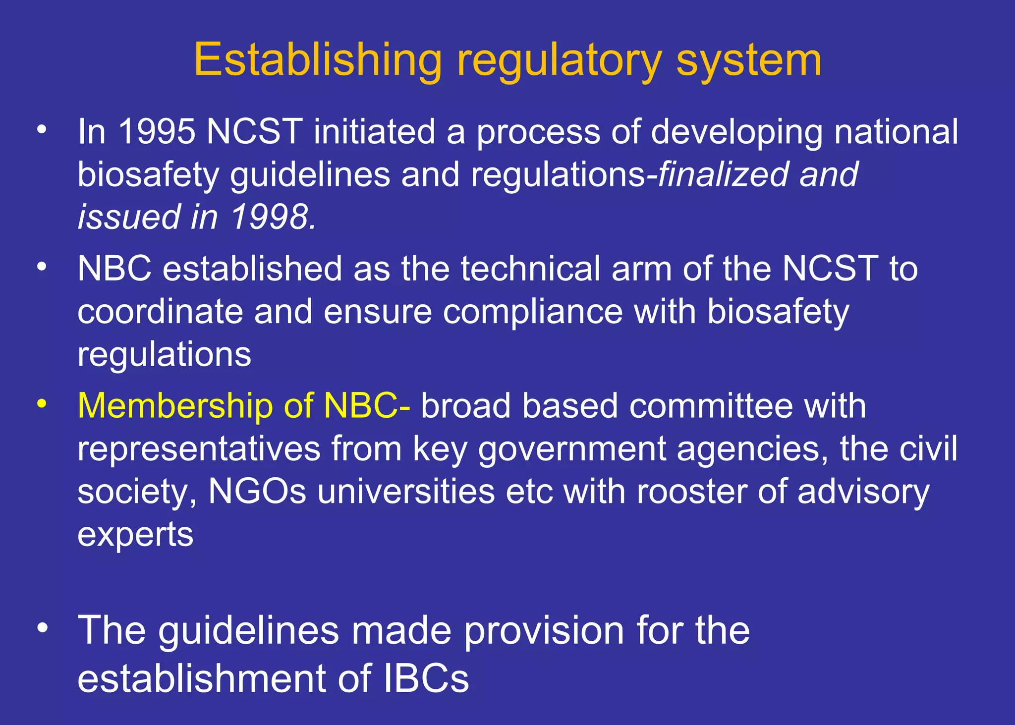 Biosafety regulation in Kenya - past, present & future | PPT