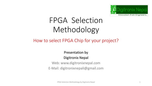 Fpga Selection Methodology For Real Time Projects Pdf