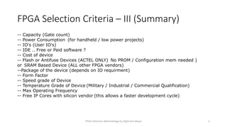 FPGA Selection Methodology for Real time projects | PDF