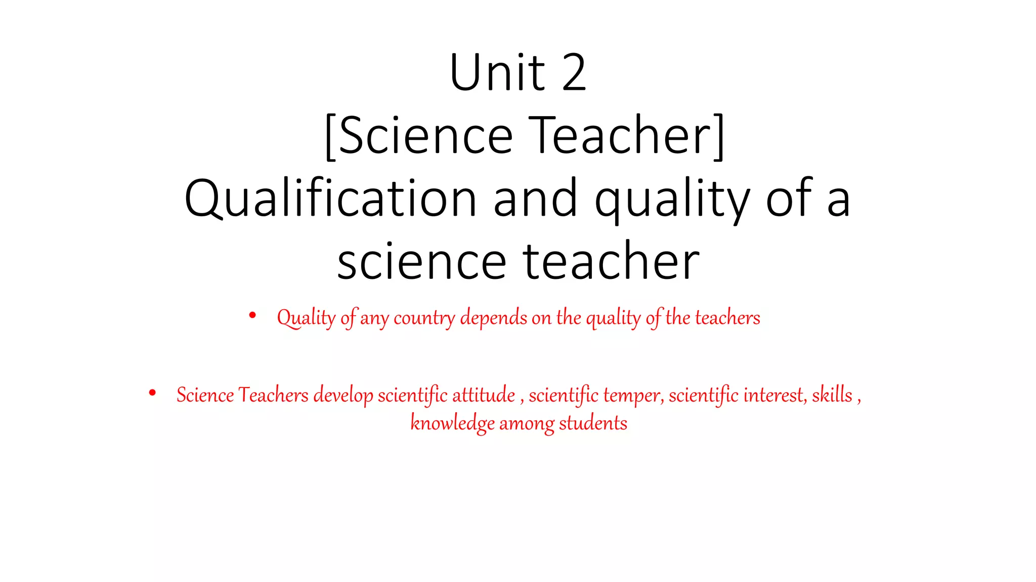 B.Ed life science Method Unit 2 (Presentation3 life science .pptx) | PPTX