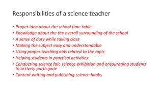 B.Ed life science Method Unit 2 (Presentation3 life science .pptx) | PPTX