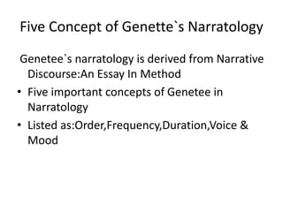 Genette`s Narratology | PPTX