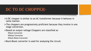 Analysis of a DC Motor with DC to DC Chopper Fed Supply | PPT