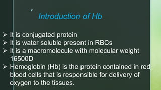 Structure & Biological role of Hemoglobin, myoglobin & Chrophyll ...
