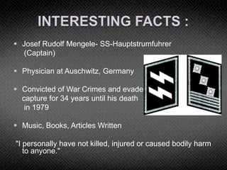 Josef Mengele | PPTX