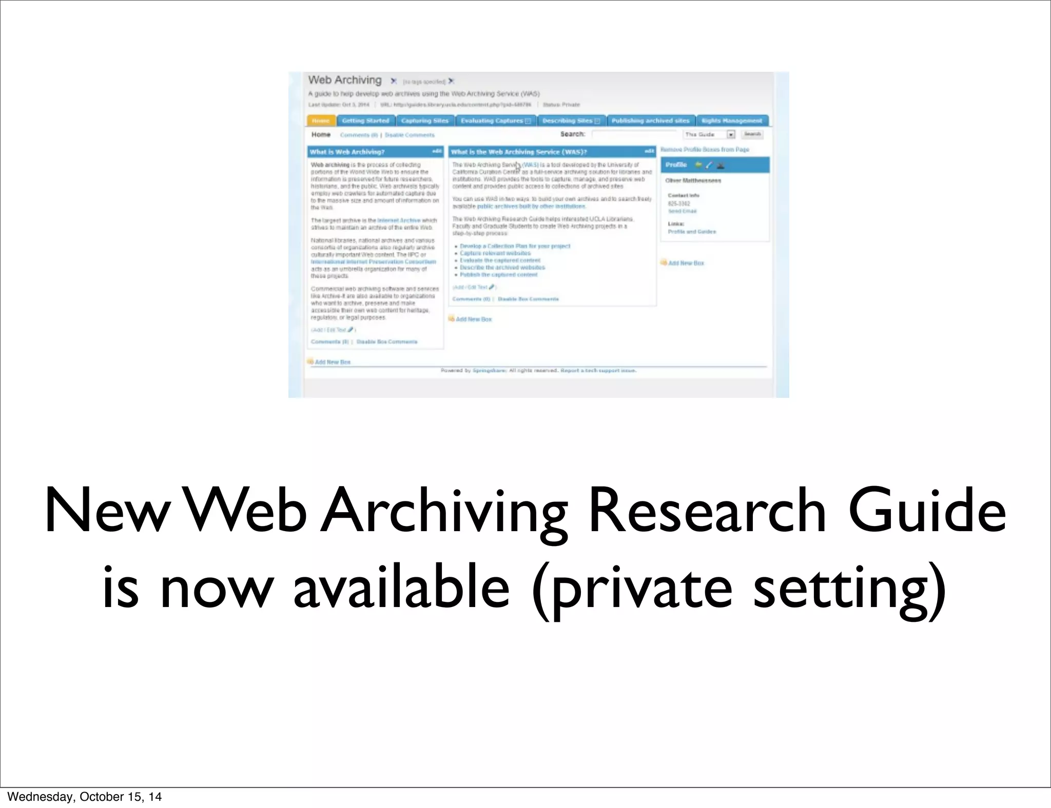 Web Archiving Workflow | PPT