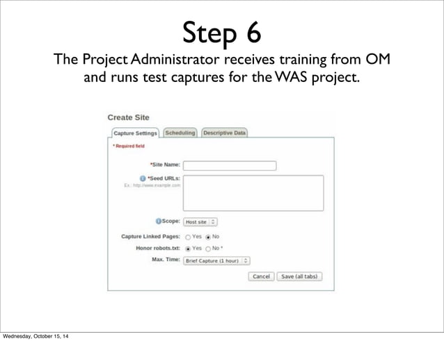 Web Archiving Workflow | PPT