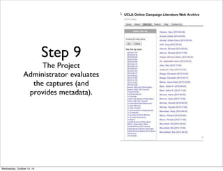 Web Archiving Workflow | PPT