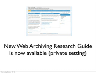 Web Archiving Workflow | PPT