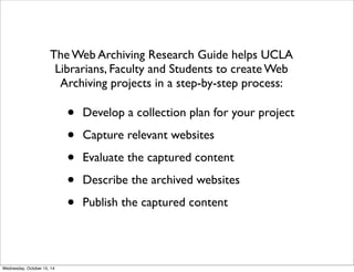 Web Archiving Workflow | PPT