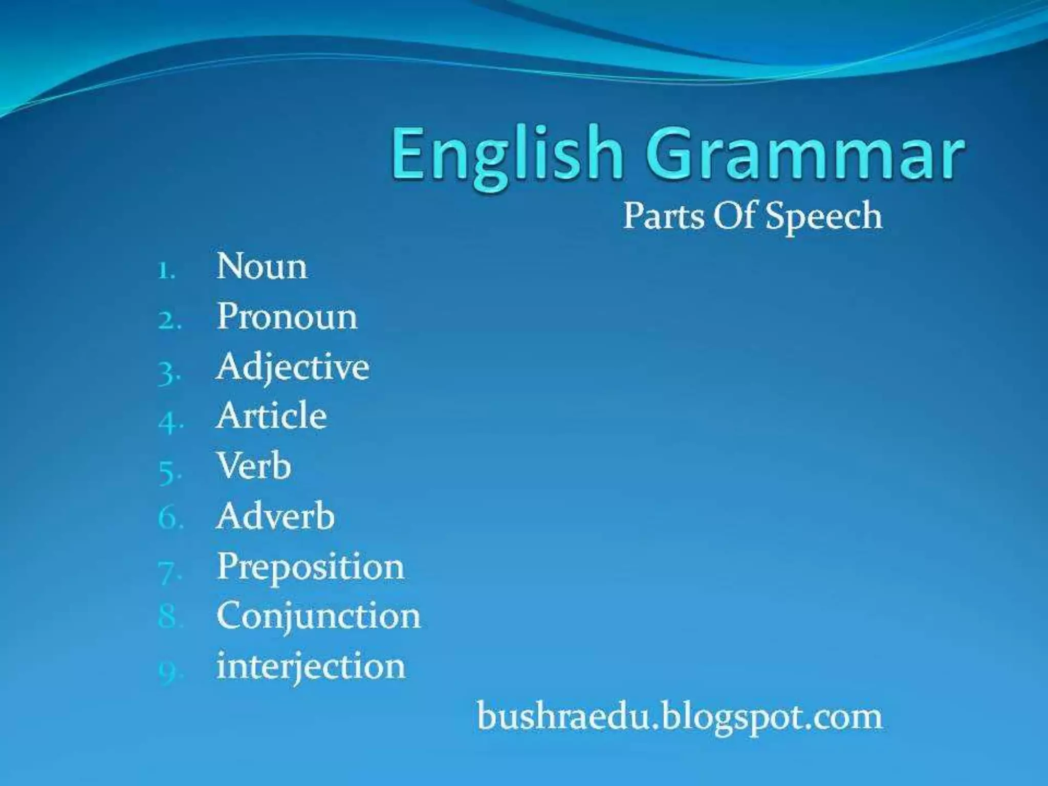 English Grammar parts of speech | PPSX