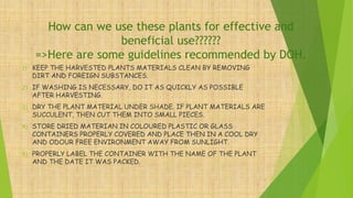 medicinal plants preparation and uses | PPSX