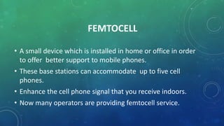 Femtocell Seminar | PPTX | Computer Networking | Computing