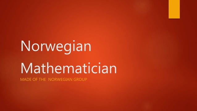 Mathematician - by Norwegian Team | PPTX