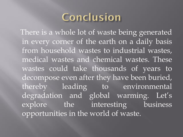 TURNING WASTE TO WEALTH: WASTE TO WEALTH, PATH TO SUSTAINABLE SECURED ...