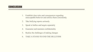 BULLYING AND HOW TO AVOID IT | PPT