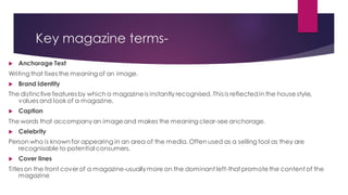More magazine key terms and conventions | PPT
