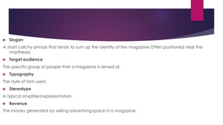 More magazine key terms and conventions | PPT