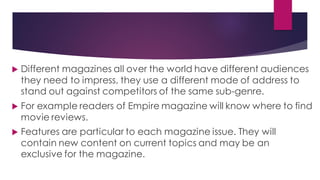 More magazine key terms and conventions | PPT
