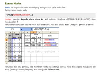 Mean, Modus, Median dengan Ms. Excel | PPT