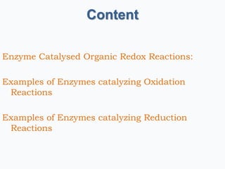 enzyme catalyzed reactions | PPTX