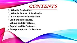 Factors of production | PPTX