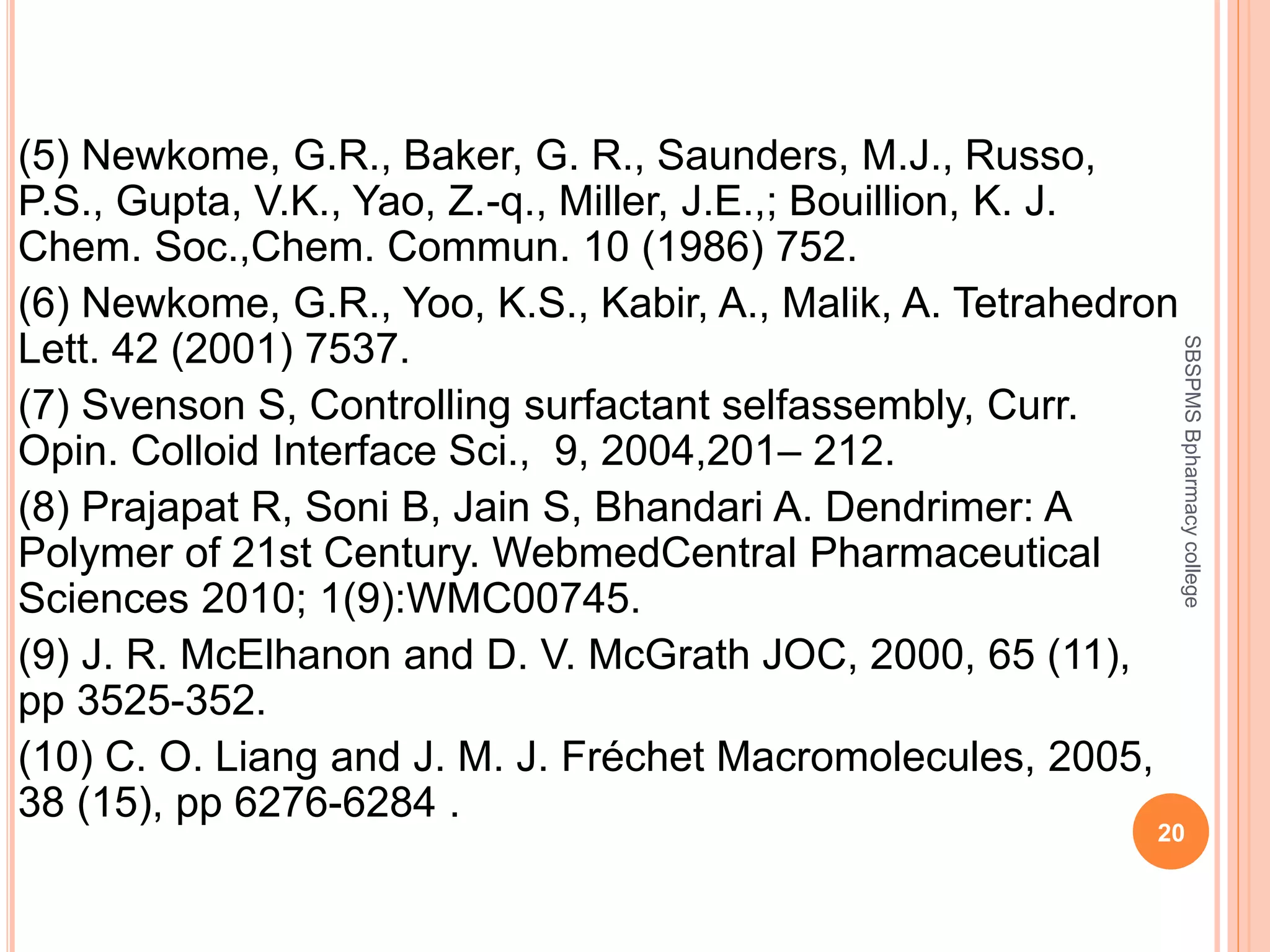 Dendrimer - A Novel Carrier in Drug Delivery System | PPTX