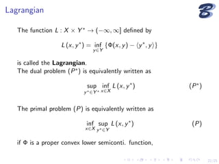 Convex Analysis and Duality (based on "Functional Analysis and ...