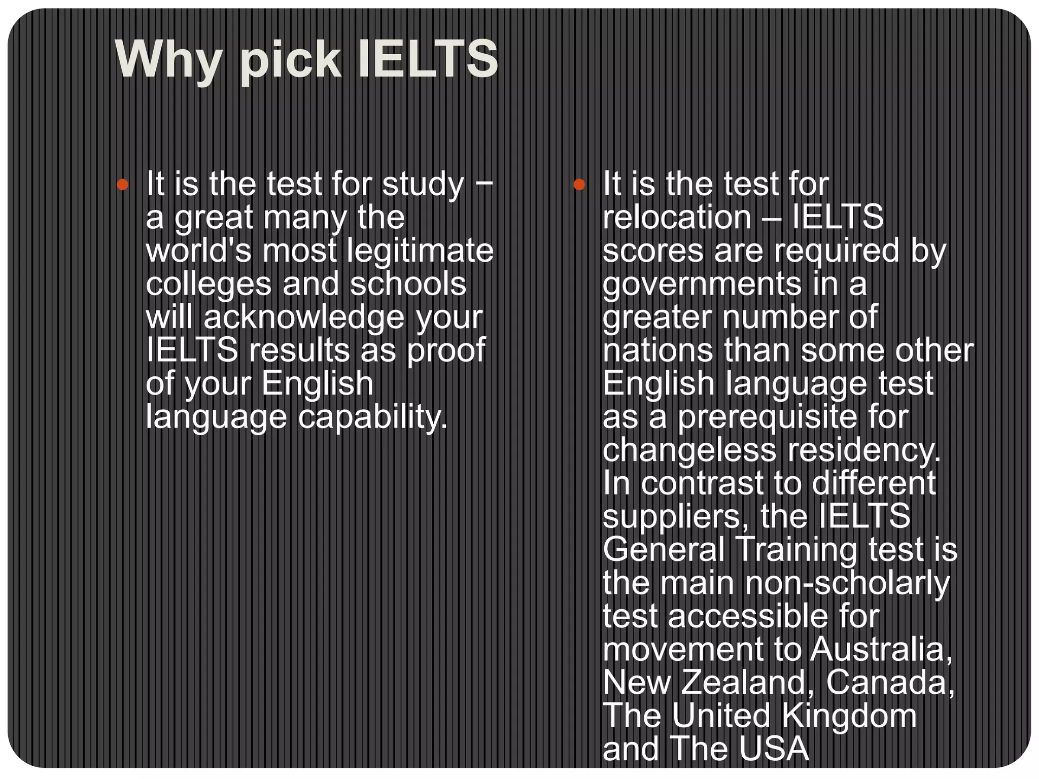 iELTS INFORMATION | PPTX
