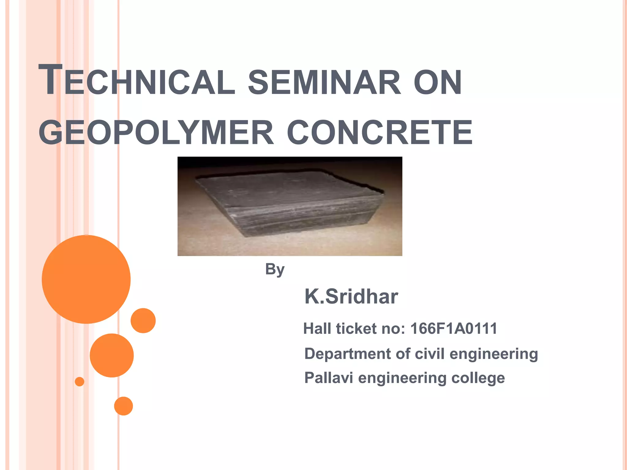 GEOPOLYMER CONCRETE | PPTX