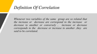 Pearson's correlation coefficient | PPTX