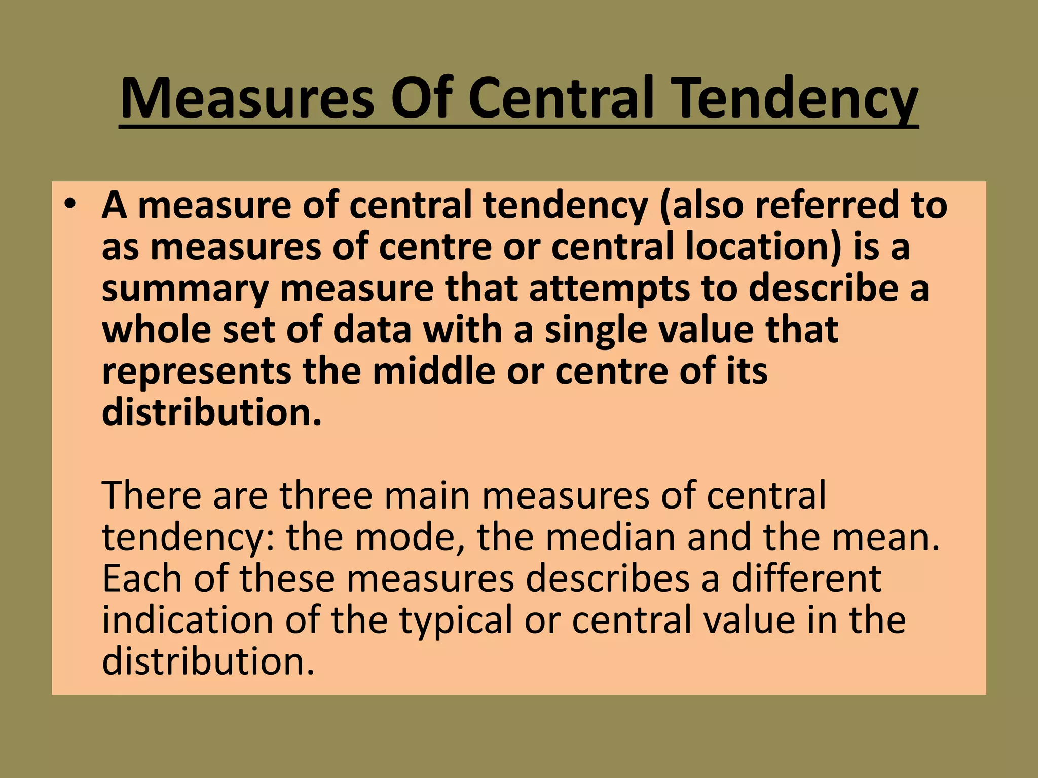 Measures of central tendency | PPTX