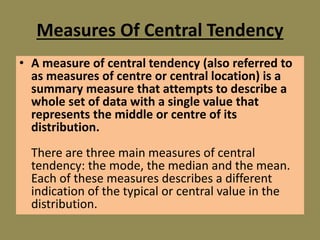 Measures of central tendency | PPTX