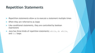 Java Repetiotion Statements | PPT