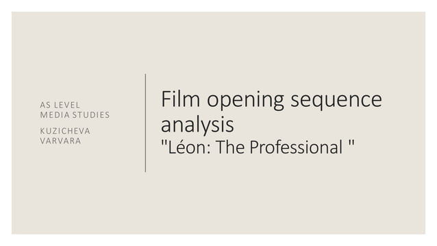 "Leon: The Professional" opening sequence analysis | PDF