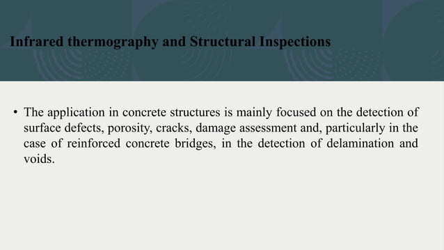 Infrared Thermography Nondestructive Testing And Evaluation In Structural Analysis Ppt