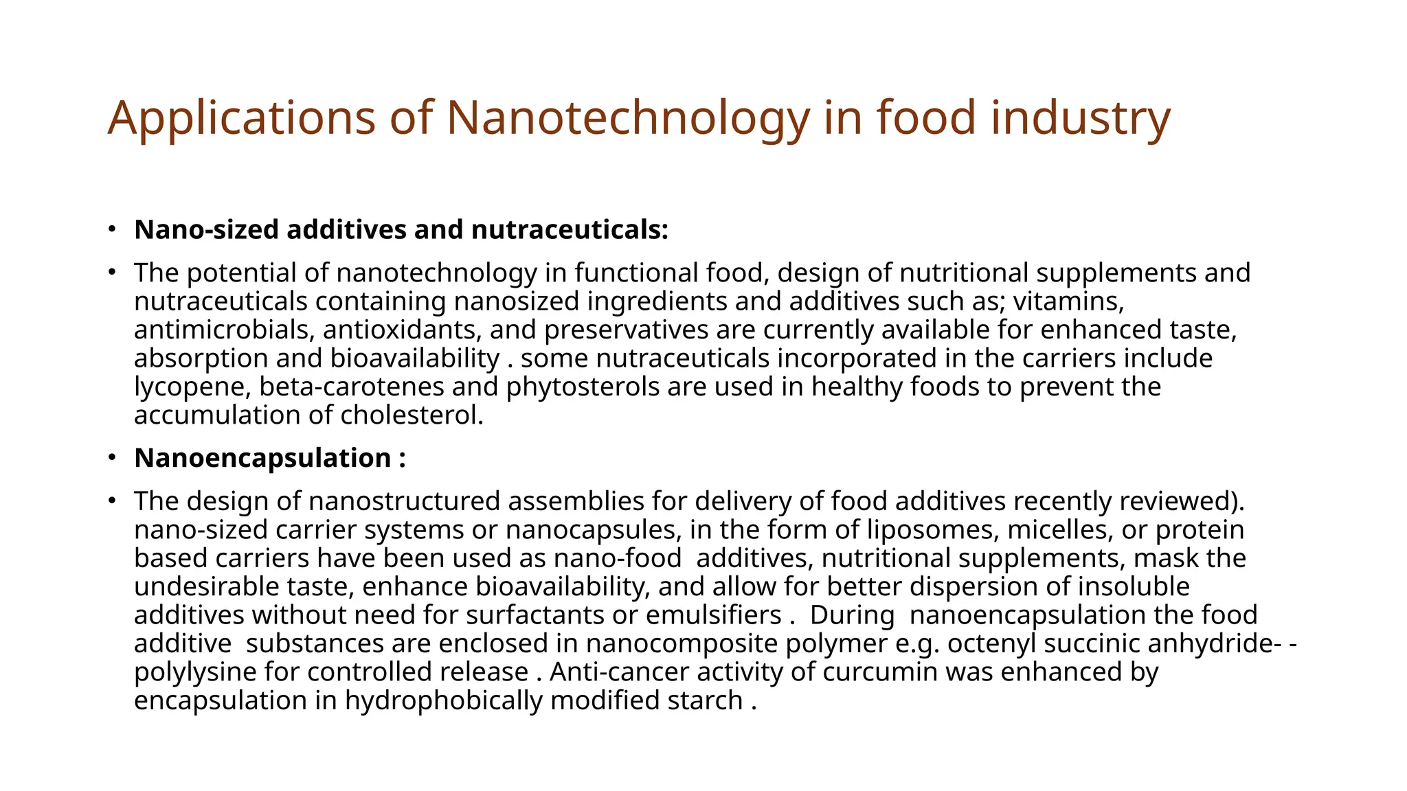 Nanotechnology In Food industry , Applications, Future prospects ...