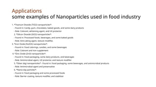 Nanotechnology In Food industry , Applications, Future prospects ...