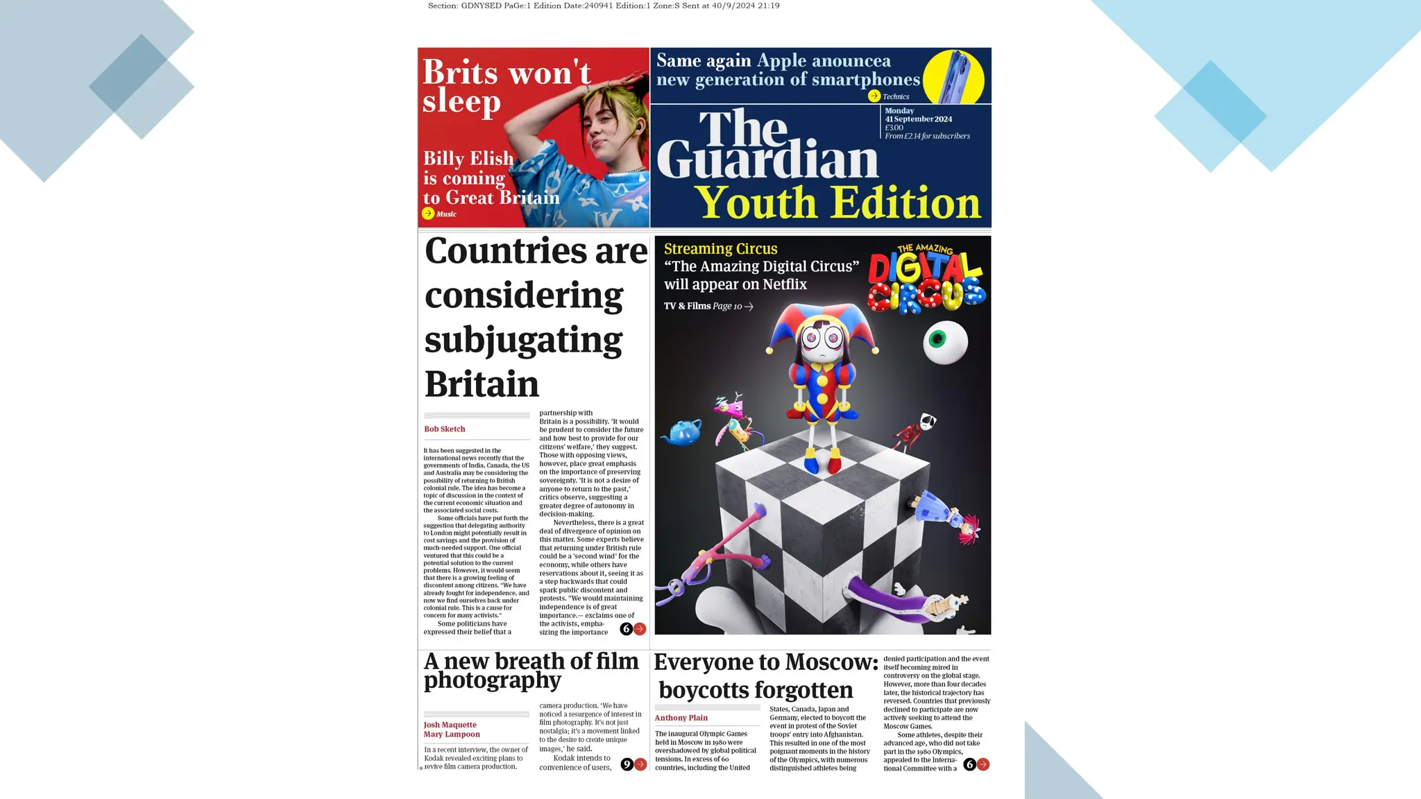 Newspaper presentation for media studies | PPTX | Technology & Computing