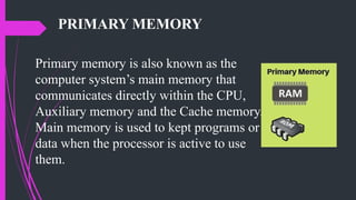 Computer memory and it's types | PPTX