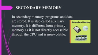 Computer memory and it's types | PPTX