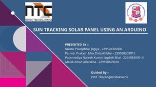 Presentation 4.pptx sun trackking solar panel | PPTX | Environment ...