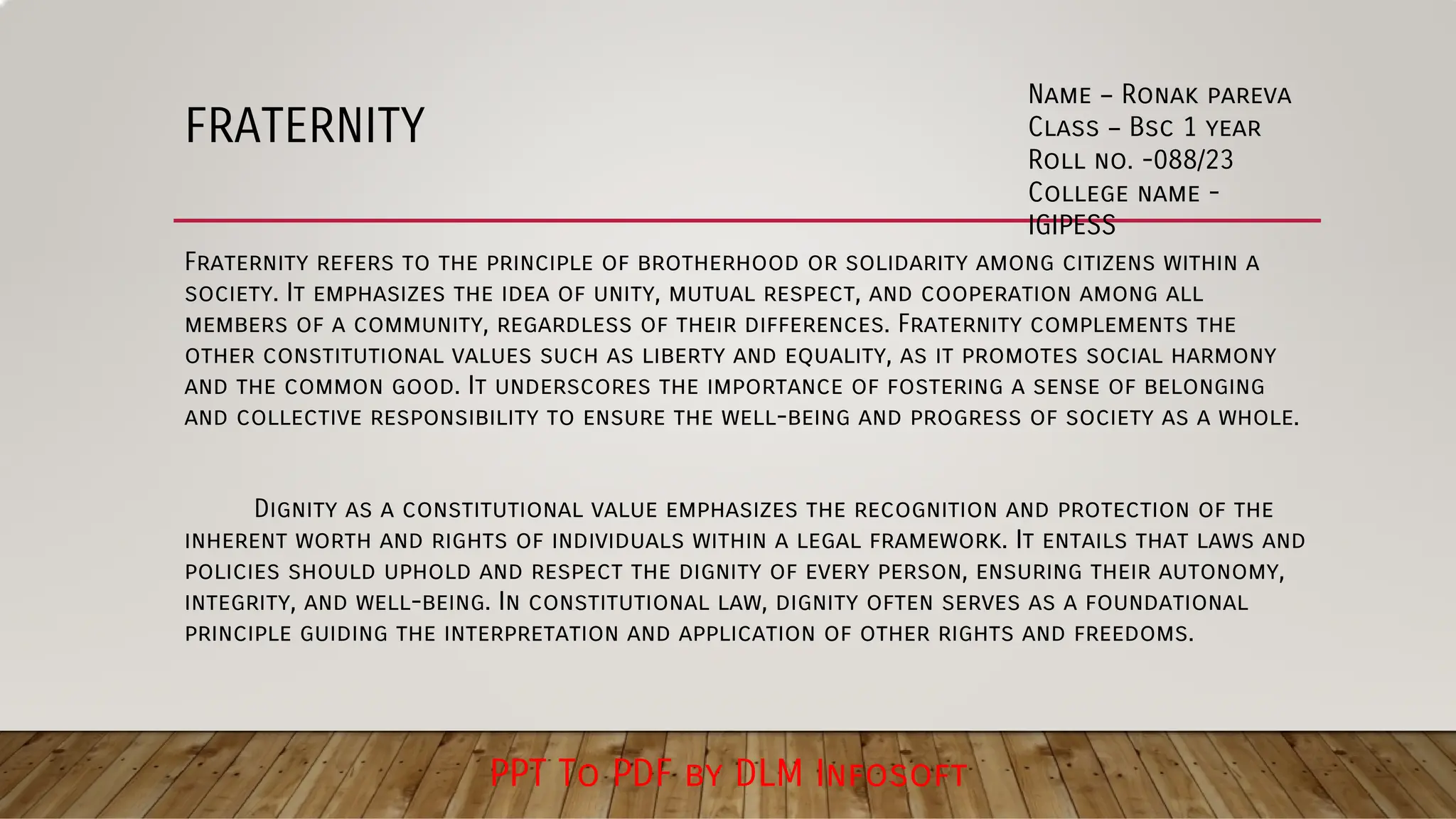 Presentation on Indian constitutional values. | PDF
