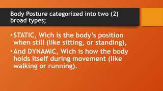 Presentation: body posture in physical education | PPTX